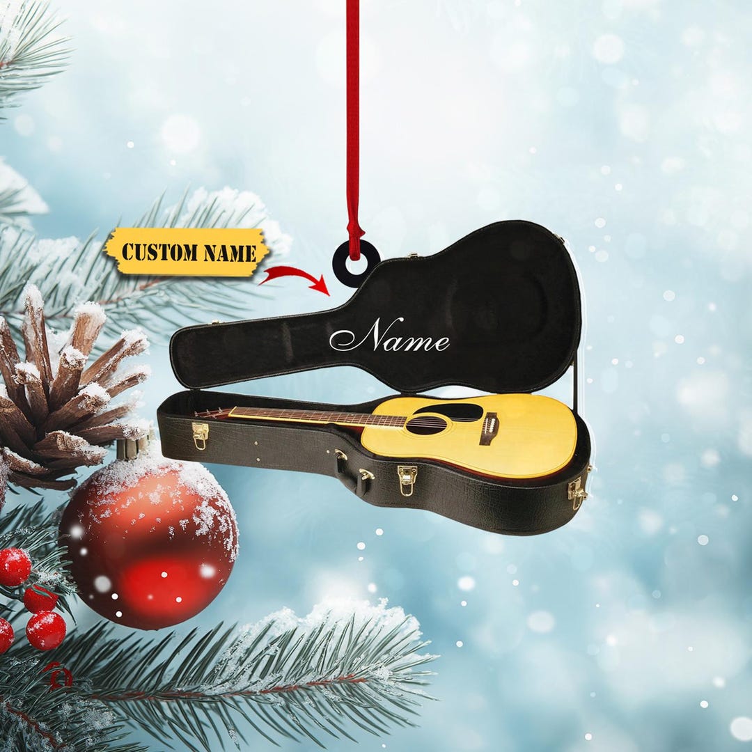 Acoustic Guitar Ornament 2d,guitar Christmas Tree Decoration,christmas ...