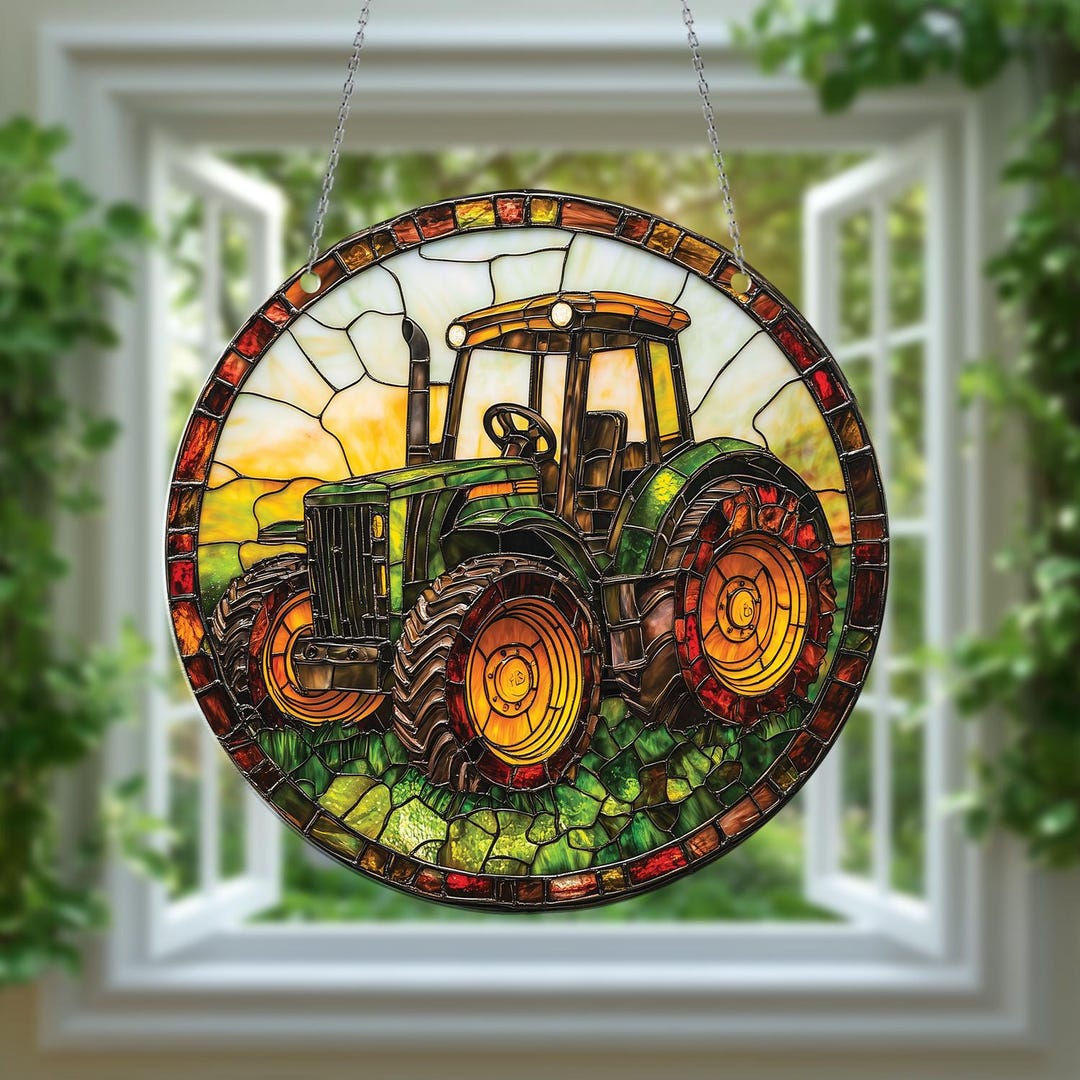 Tractor Window Hanging, Acrylic 2D Flat Wall Art, Farm Decor, Vintage ...
