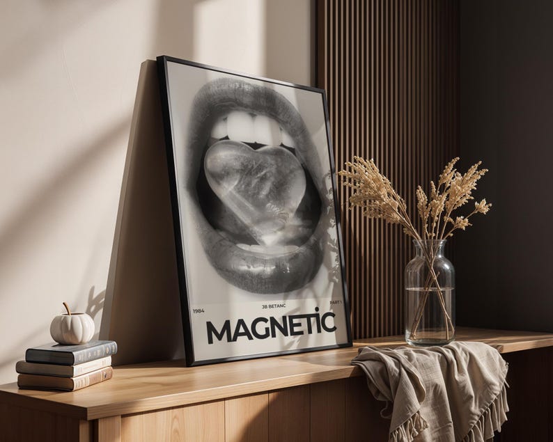 Framed Poster, Modern Wall Decor, Wall Art, Large Format Art, Retro Art ...