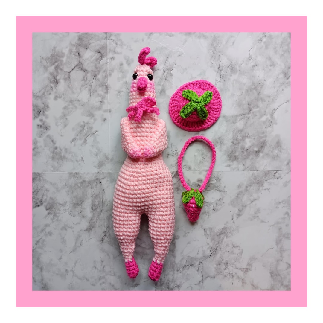 Crochet Pink Strawberry Chicken Plushie - Etsy