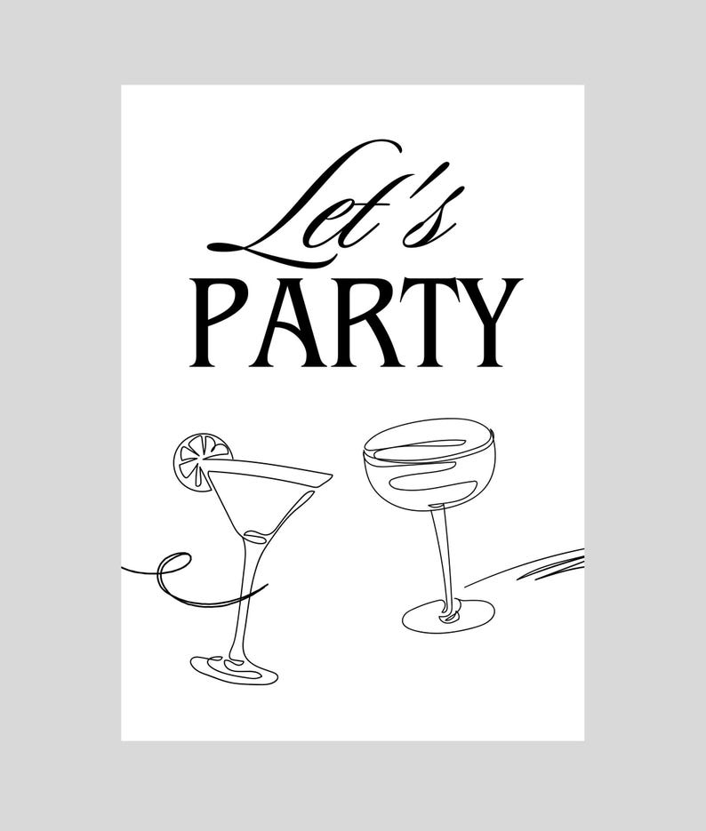 Lets Party Welcome Sign | High-quality Digital Printable Download ...
