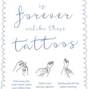 Temporary Tattoo Instructions Wedding Sign | Digital Printable Download ...