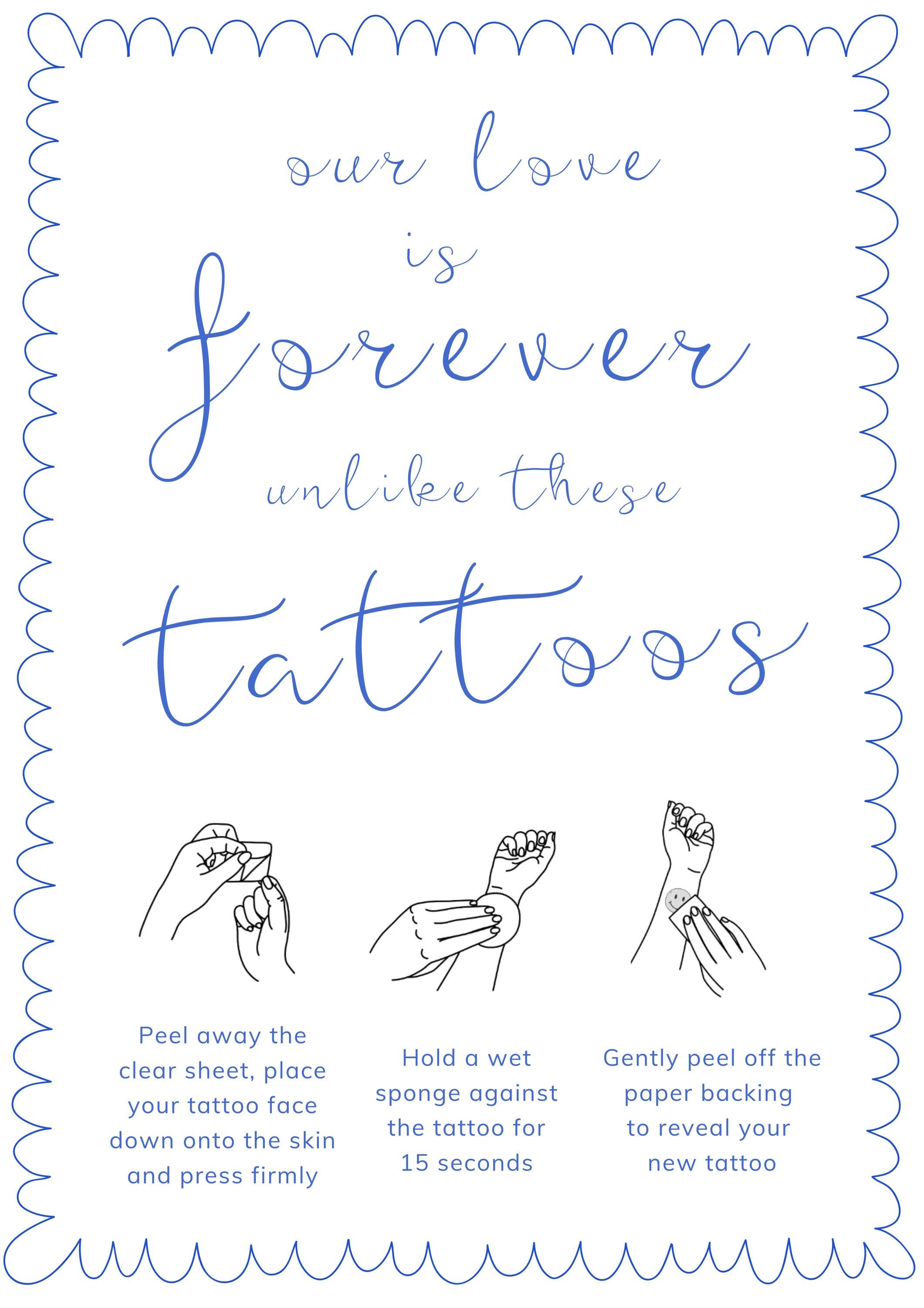Temporary Tattoo Instructions Wedding Sign | Digital Printable Download ...