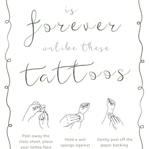 Temporary Tattoo Instructions Wedding Sign | Digital Printable Download ...