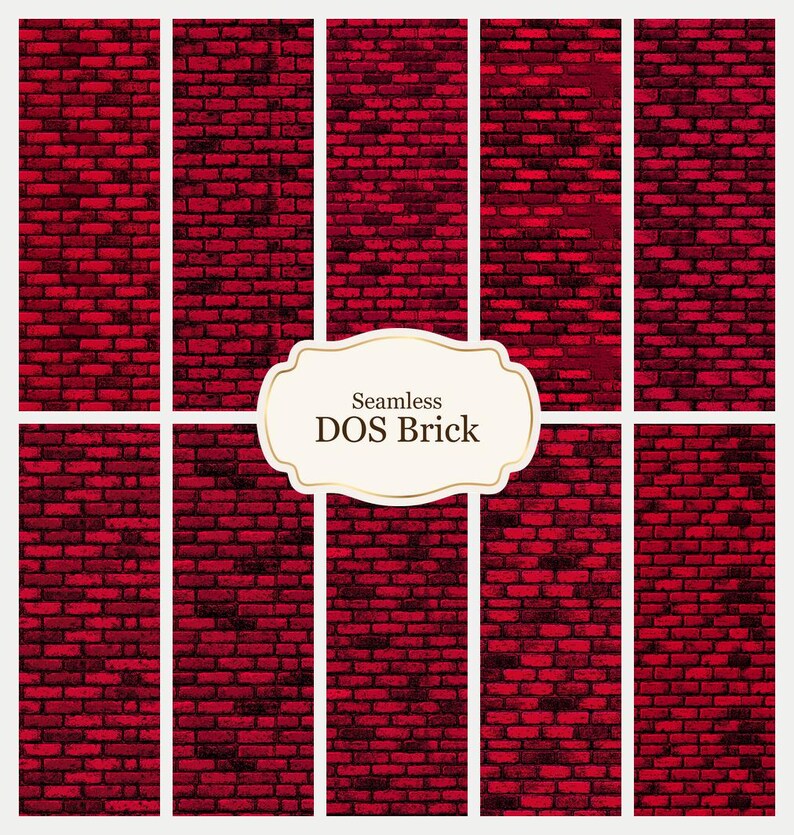 Red Pixelated DOS Brick Tiles | Retro 1:12 Scale Miniature Paper ...