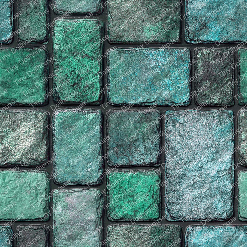 Teal Seafoam Stone Floor Tile Patterns | Seamless Ocean-inspired ...