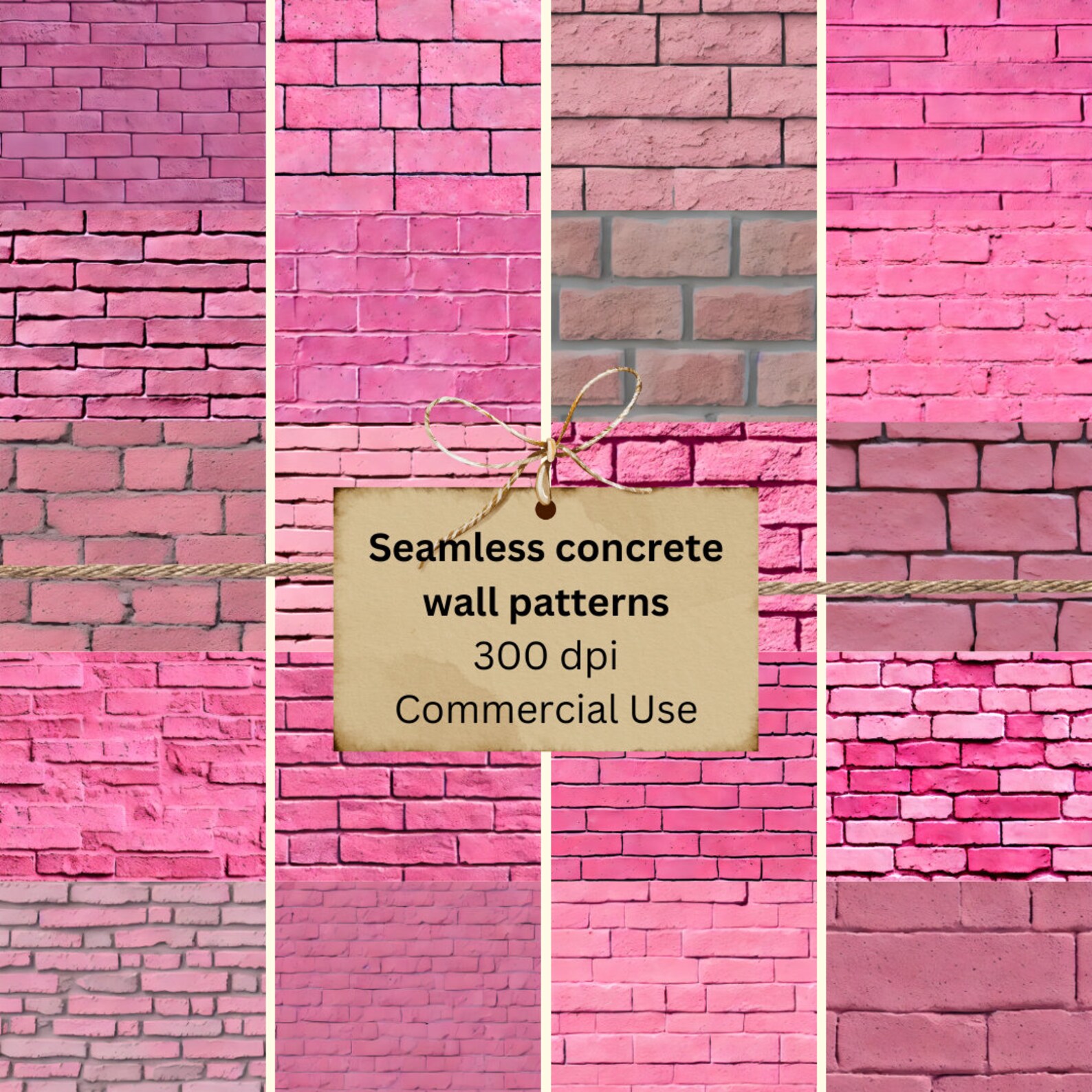 Weathered Pink Concrete Brick Seamless Paper Bundle 12x12 | 1:12 for ...