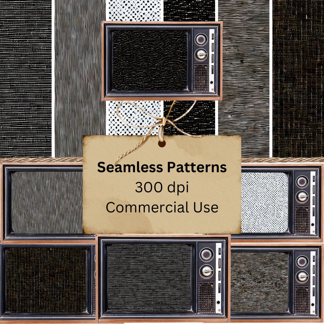 TV Static Digital Wallpaper Pack of 5 Images | 300 DPI Seamless ...