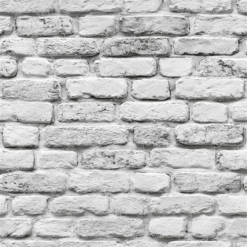 Whitewashed Brick Texture Paper | Seamless Miniature Dollhouse ...