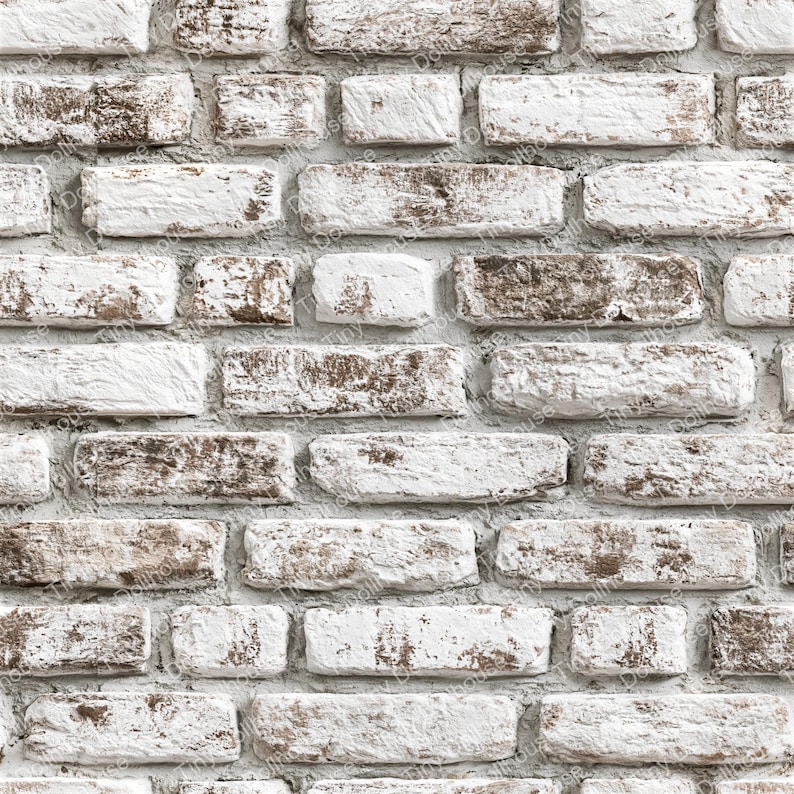 Whitewashed Brick Texture Paper | Seamless Miniature Dollhouse ...