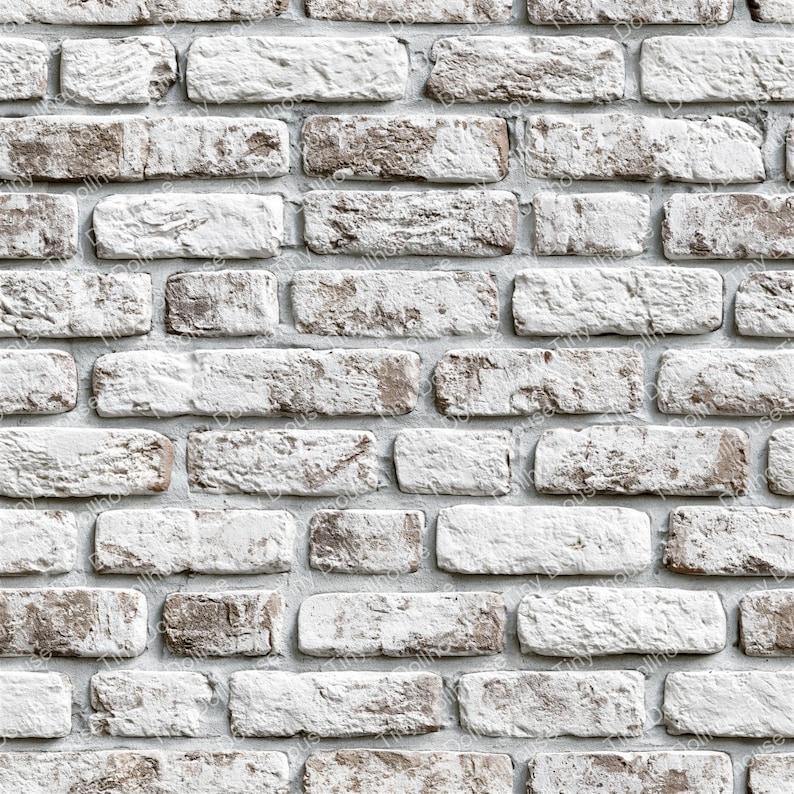 Whitewashed Brick Texture Paper | Seamless Miniature Dollhouse ...