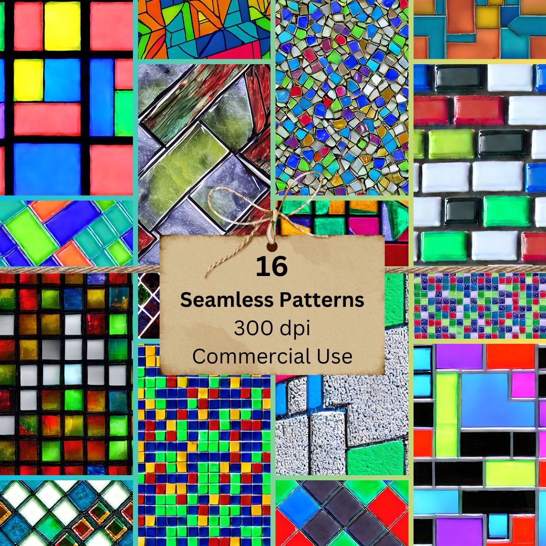 8-bit RGB Tiles Seamless Paper Bundle | Digital Patterns | Wallpaper ...