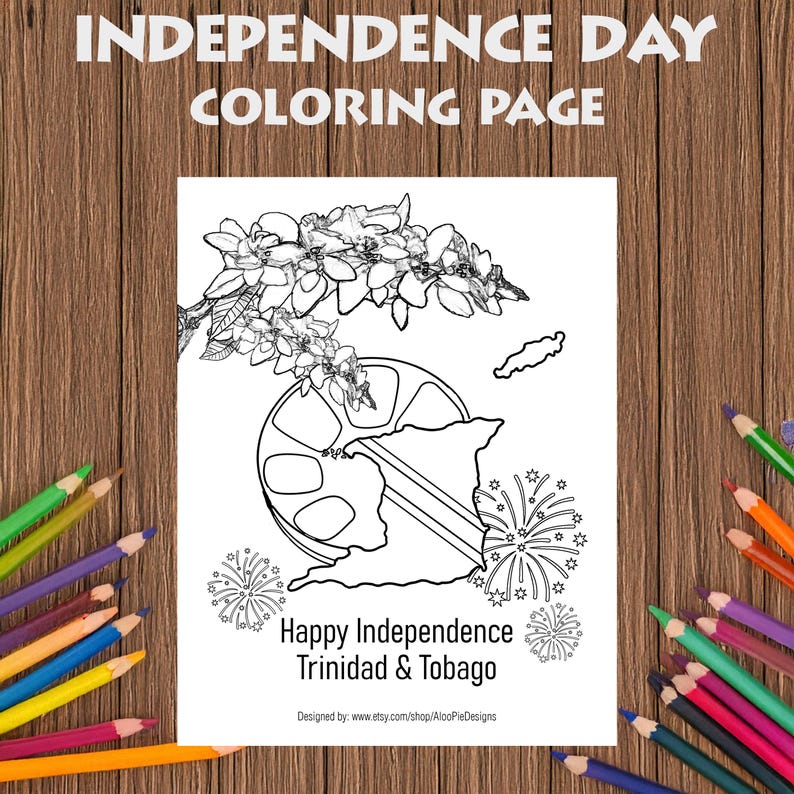 Trinidad & Tobago Independence Day Coloring Page: Caribbean Art ...