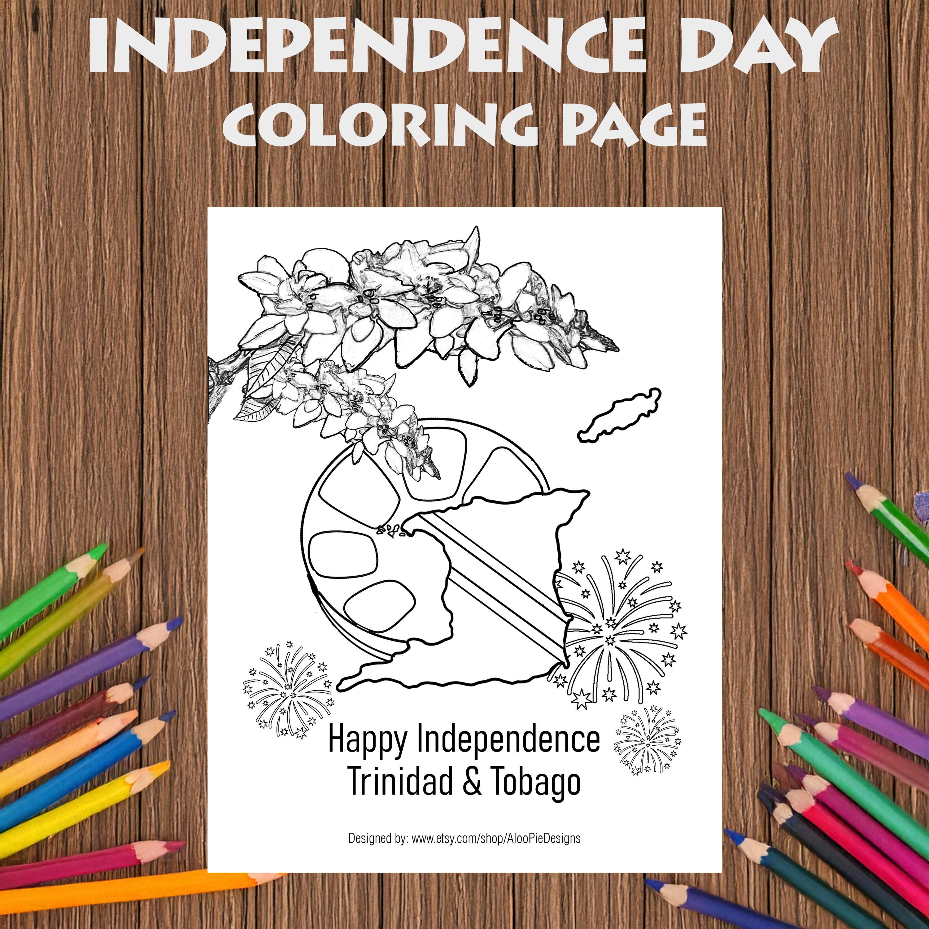Trinidad & Tobago Independence Day Coloring Page: Caribbean Art ...