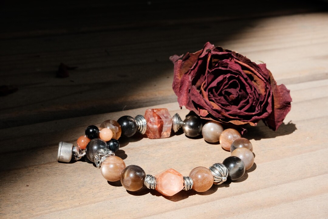 Ebony Rose Bracelet Black Crystal & Rose Quartz Eternal Love and ...