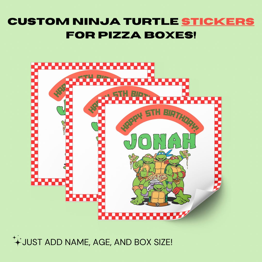 TMNT Custom Ninja Turtle STICKERS for Pizza Box! - Etsy