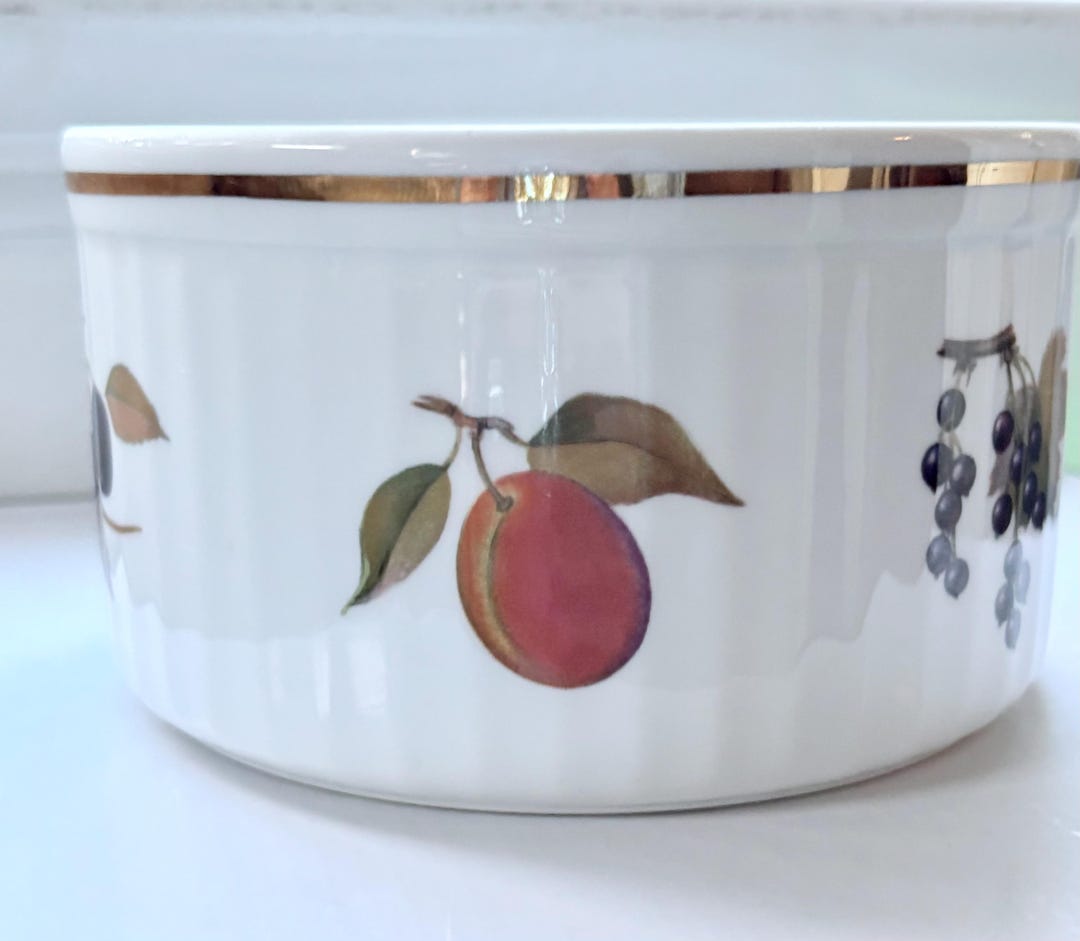 Royal Worcester Evesham Gold Soufflé Dish – Fine Porcelain – Fruit ...