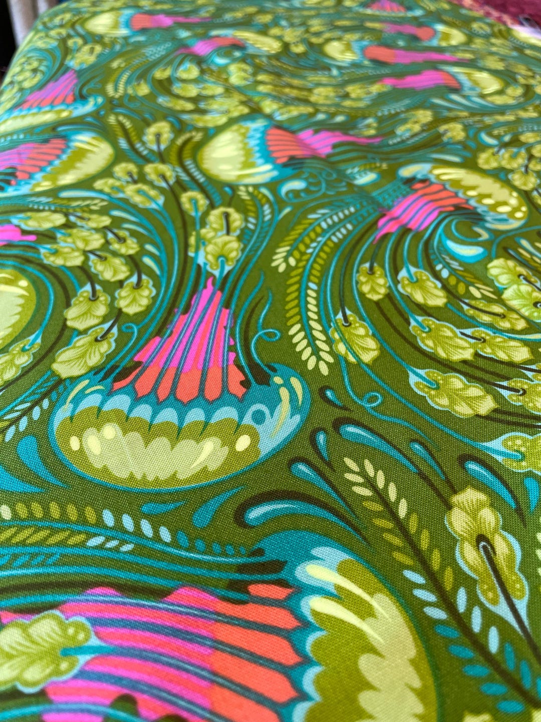 FQ Tula Pink Sea Bloom Fabric Zuma Line Sea Bloom seaglass Print PWTP120 for Freespirit OOP - Etsy