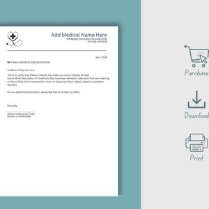 Editable Return to Work Excuse Note, Dr Excuse Notes, Signature ...