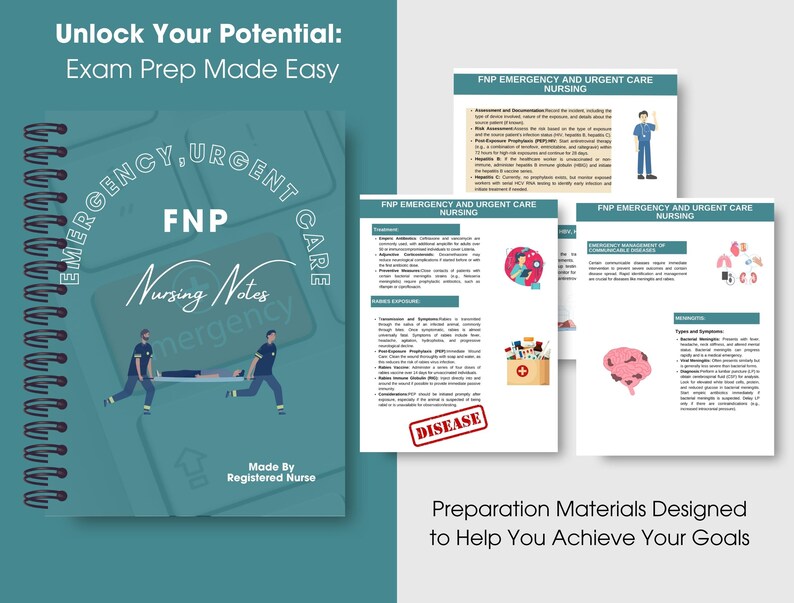 FNP Emergency Urgent Care Nursing Notes, FNP Mental Health Notes, FNP ...
