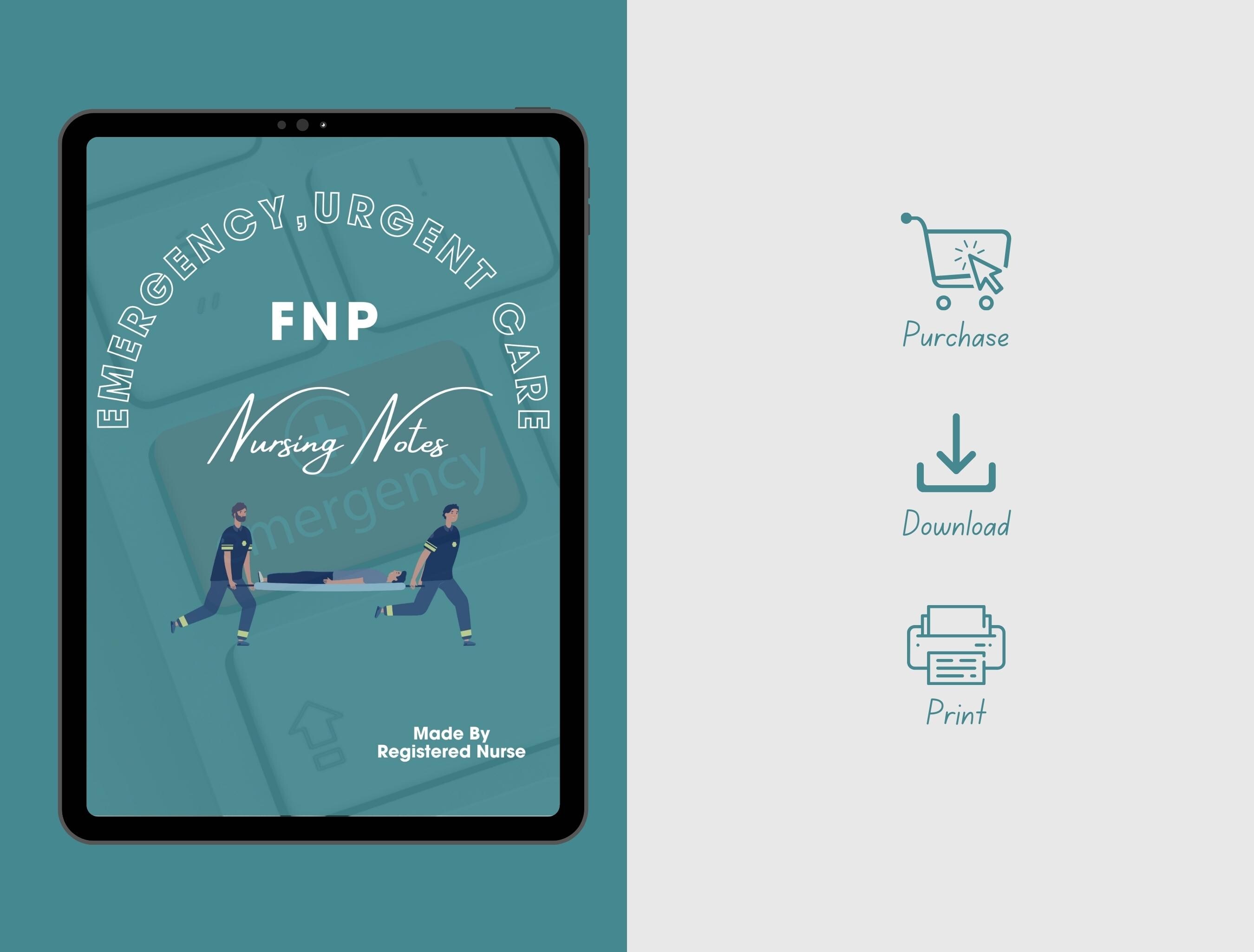 FNP Emergency Urgent Care Nursing Notes, FNP Mental Health Notes, FNP ...