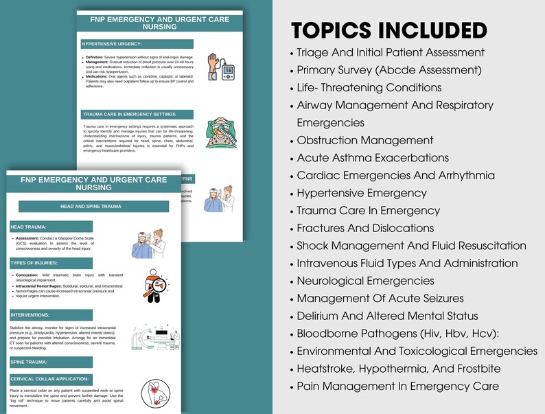 FNP Emergency Urgent Care Nursing Notes, FNP Mental Health Notes, FNP ...