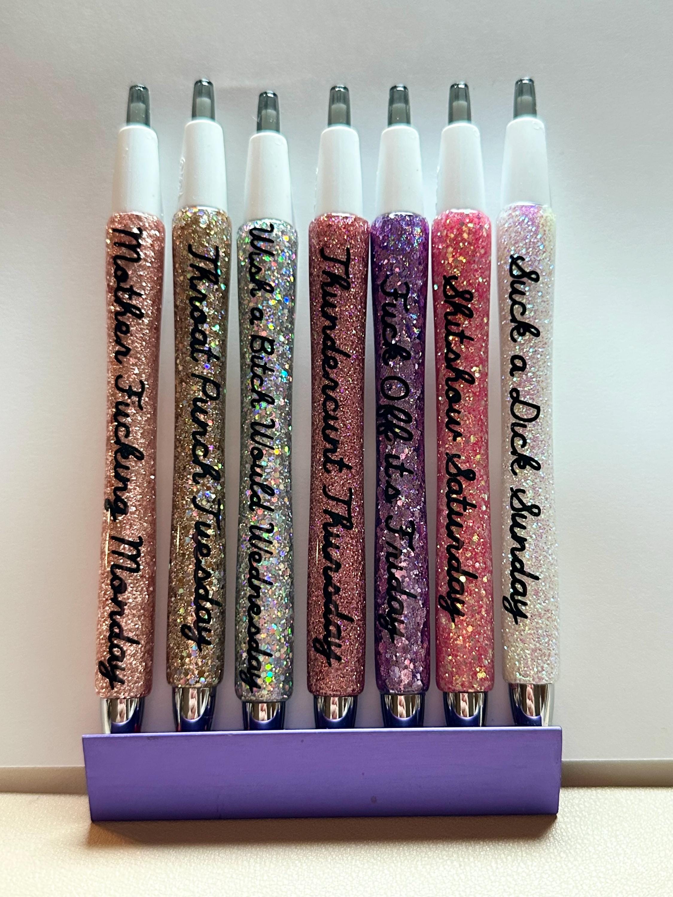 NSFW Glitter Days of the Week Pens - Etsy