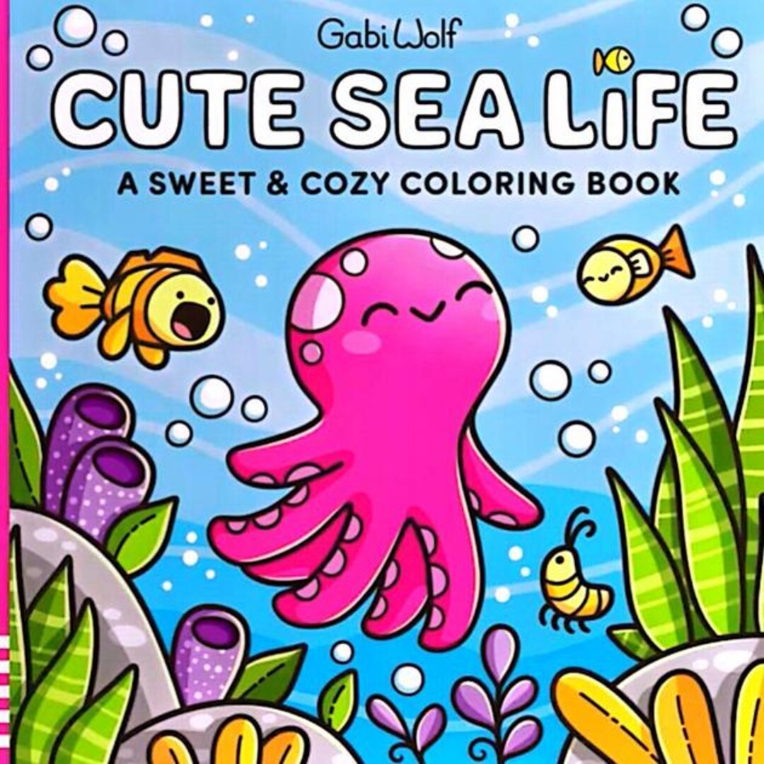 Coloring Gabi Wolf Cute Sea Life 41 Pages - Etsy