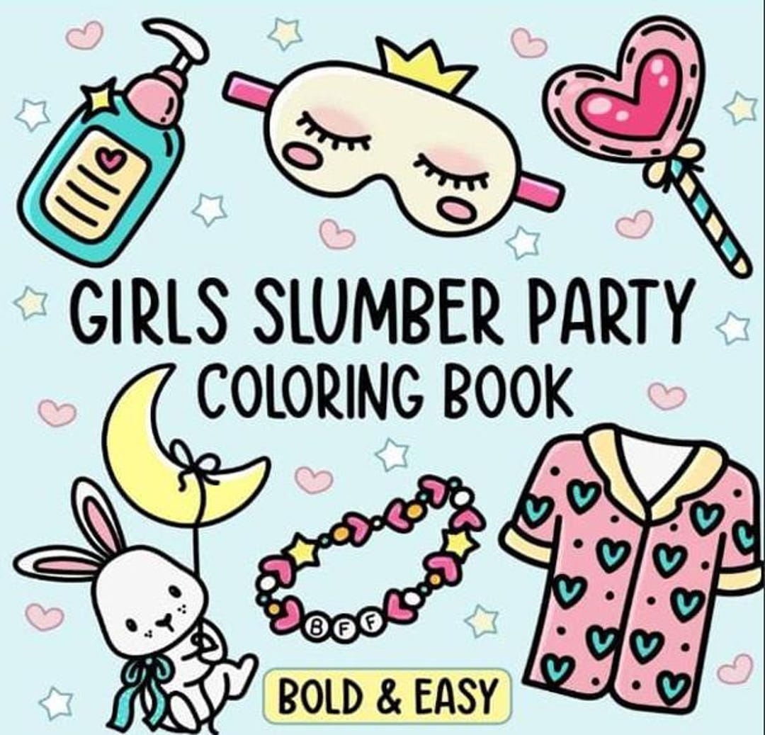 Girls Slumber Party Coloring 40 Pages - Etsy