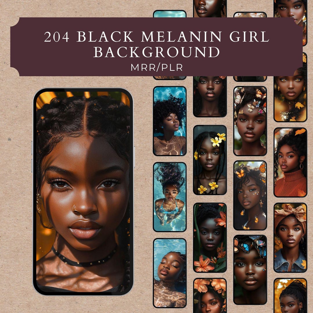 204 Black Melanin Gril Background Template, Mrr&plr Included, Instagram Story Template - Etsy