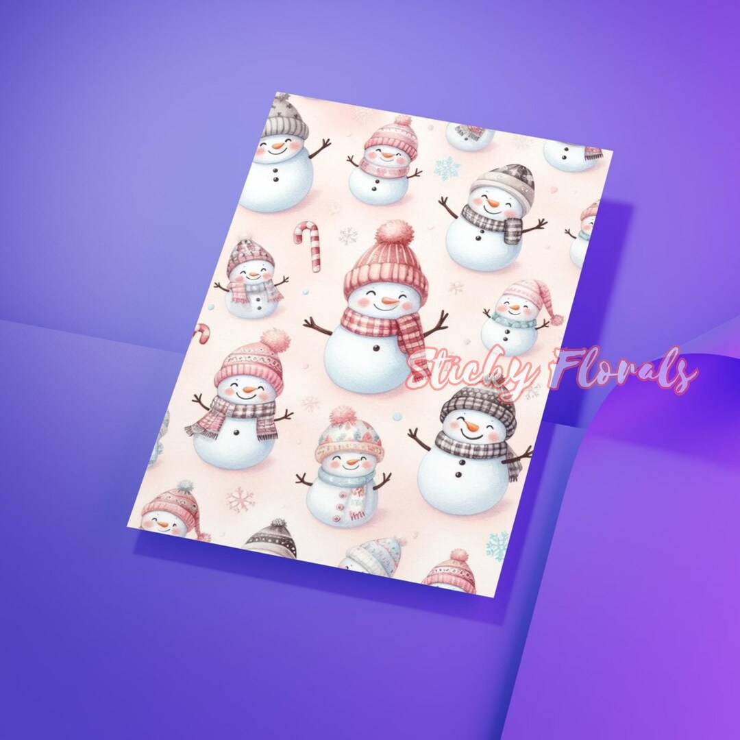 Snowman Digital Paper, Snowman Digital Download, Snowman Digital Art ...