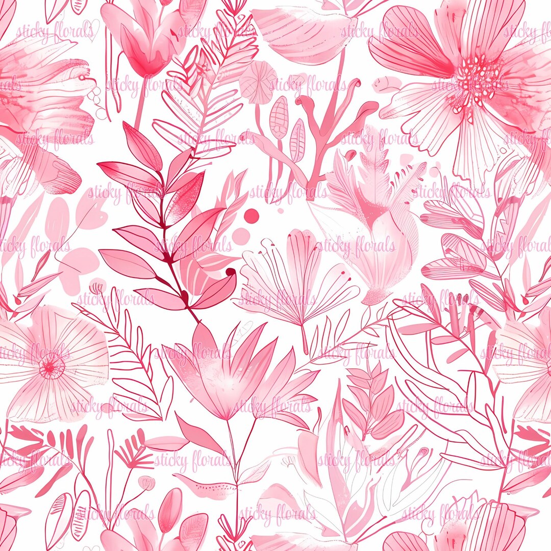 Pink Floral Print Pink PNG Wallpaper Pink Pattern Pink Flower Print ...