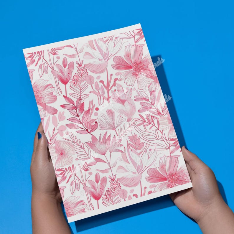 Pink Floral Print Pink PNG Wallpaper Pink Pattern Pink Flower Print ...