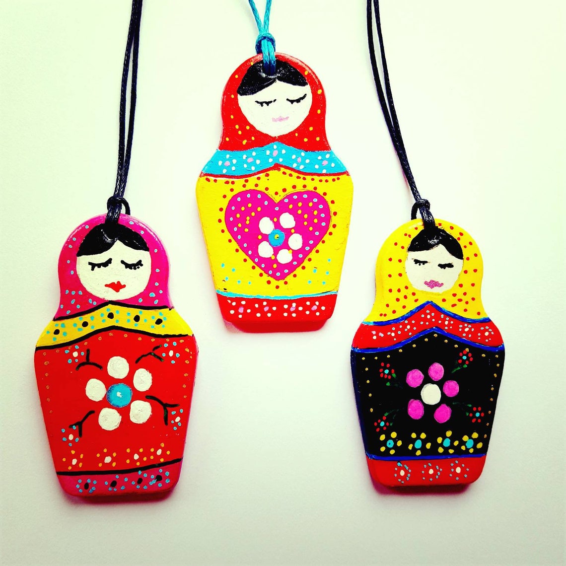 Russian Doll Matroyshka Baboushka Necklace Folk Style - Etsy