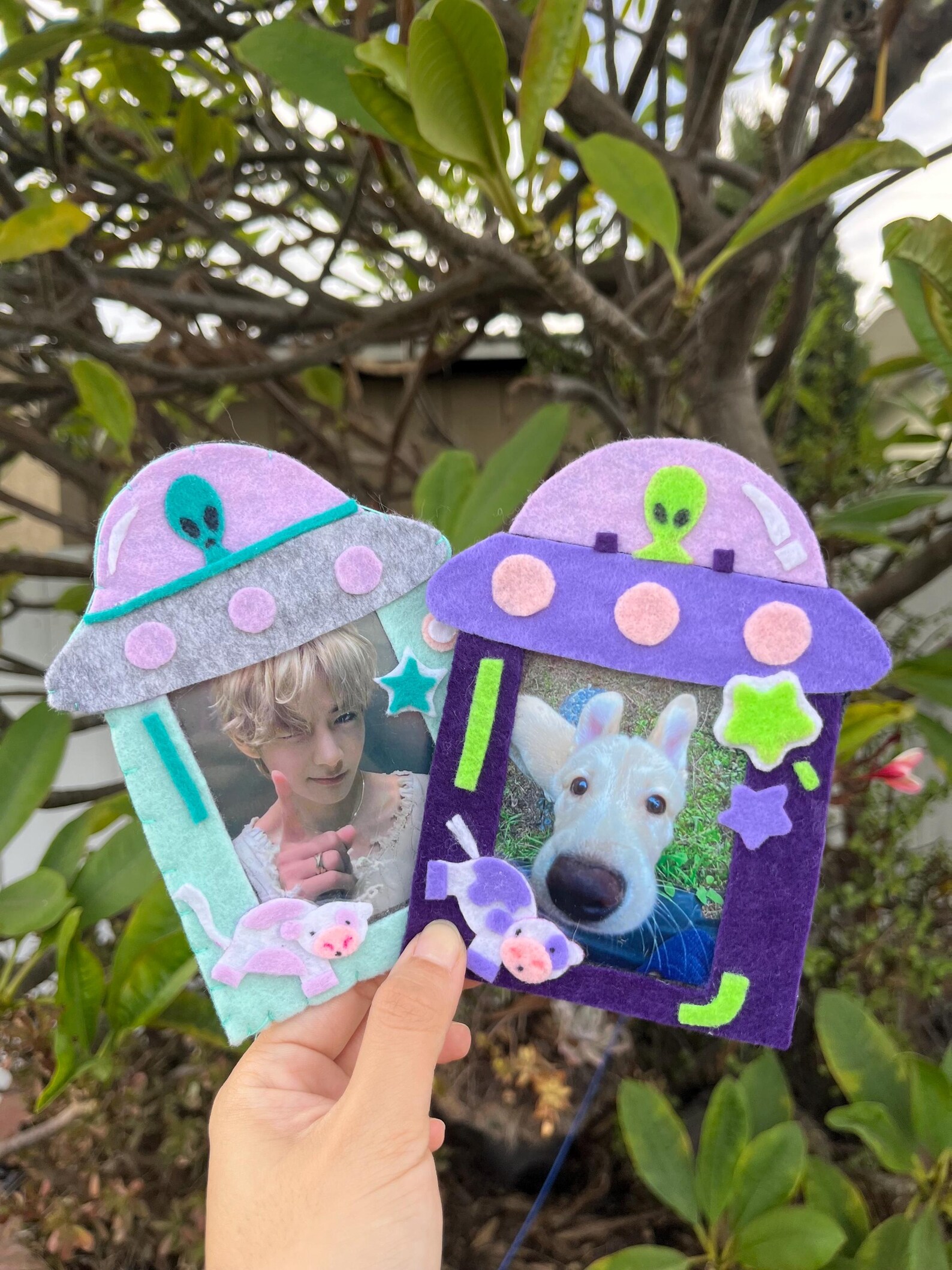 UFO Photocard Holder - Handmade Alien Spaceship Decorative Felt Photo ...