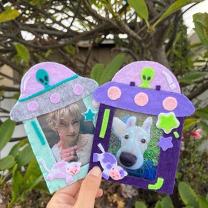 UFO Photocard Holder - Handmade Alien Spaceship Decorative Felt Photo ...
