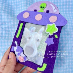 UFO Photocard Holder - Handmade Alien Spaceship Decorative Felt Photo ...