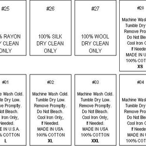 Care Label 400 Custom Polyamide Clothing Labels CUT - Etsy