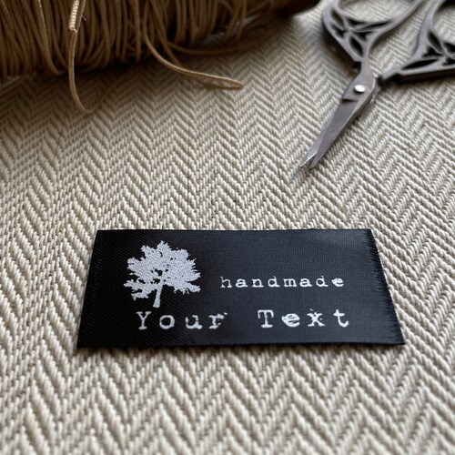 Custom Fabric Labels 100 Black SATIN Apparel Labels PRECUT - Etsy
