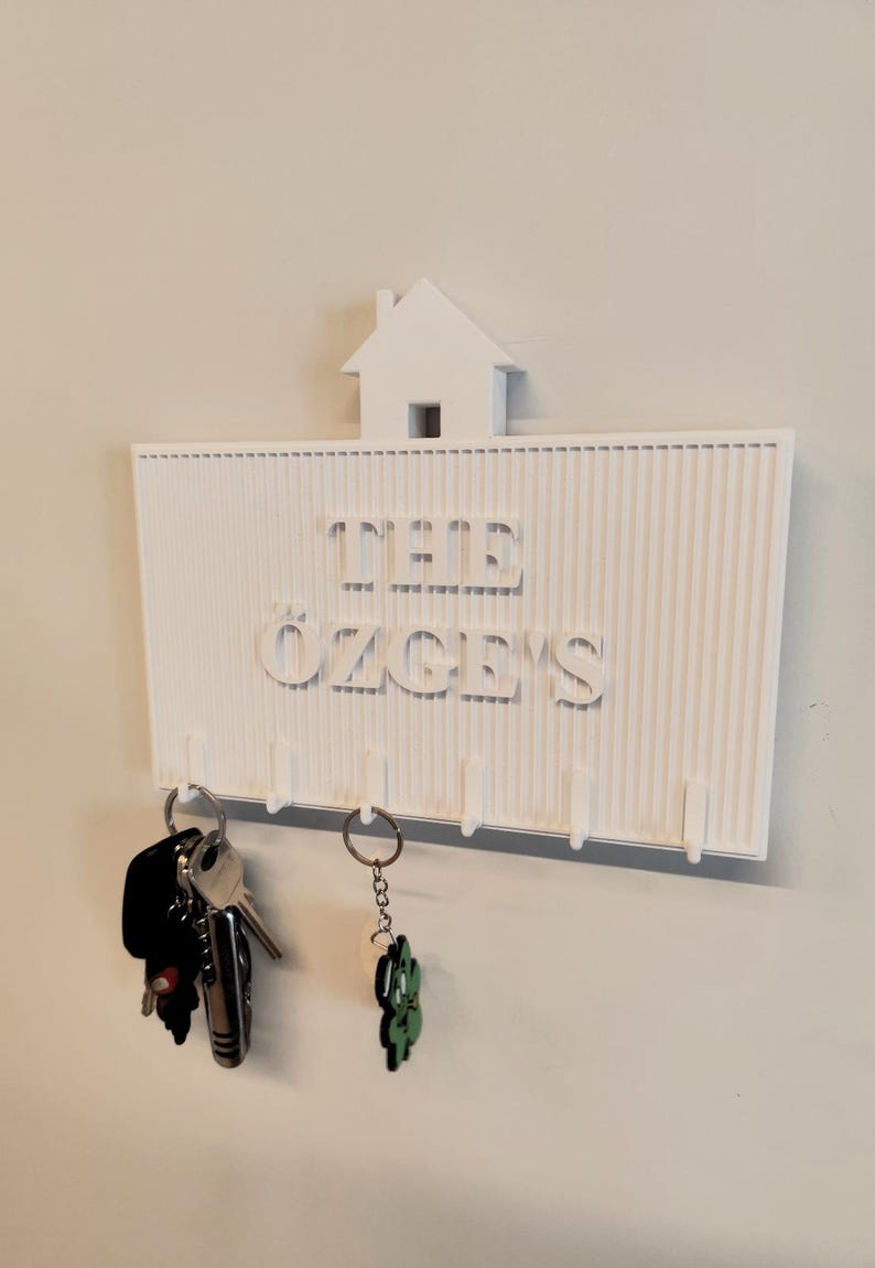 Custom Name Key Holder 3D – Wall-mounted Key Rack – Modern Decorative ...