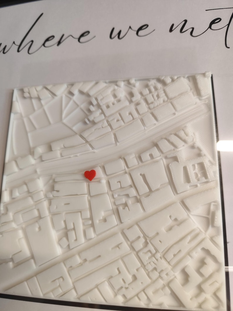 Where We Met Custom Framed Map - A Personalized Gift for Couples ...