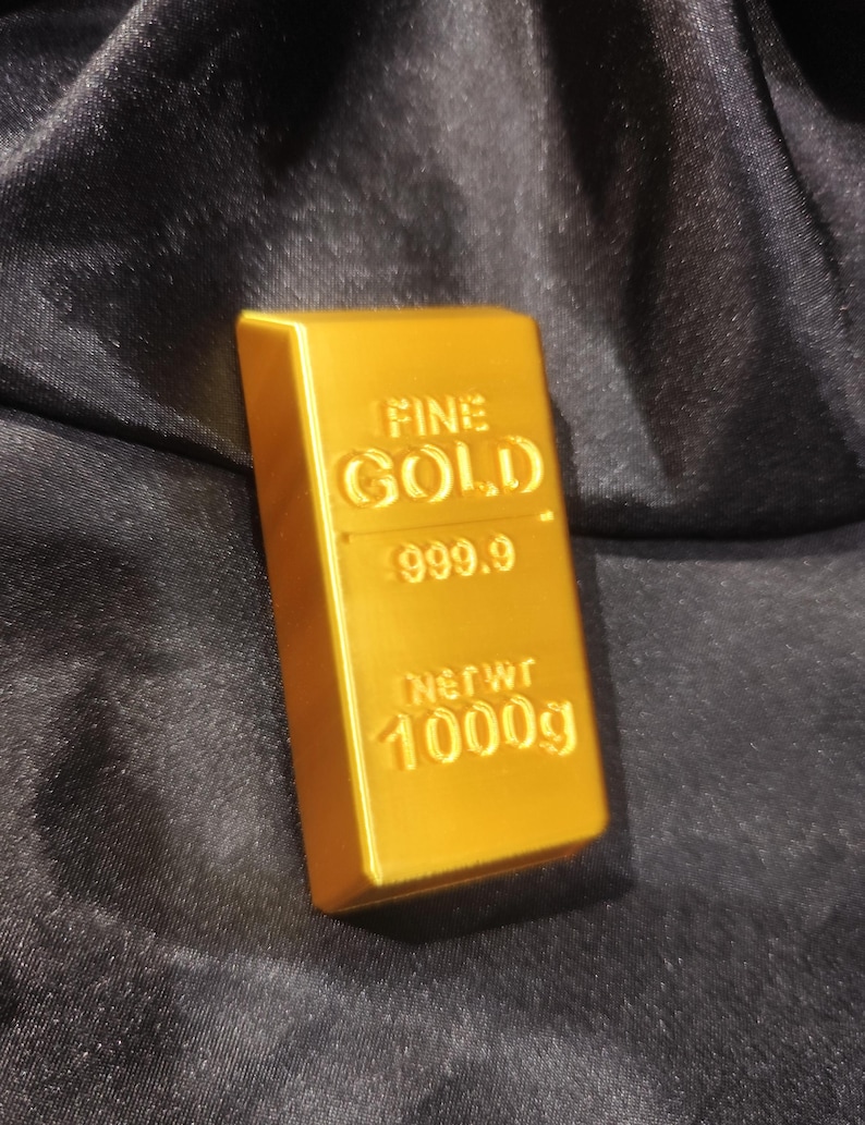 Realistic Gold Bar Decor - Fake Gold - Luxury Ingot Style Desk Accent ...