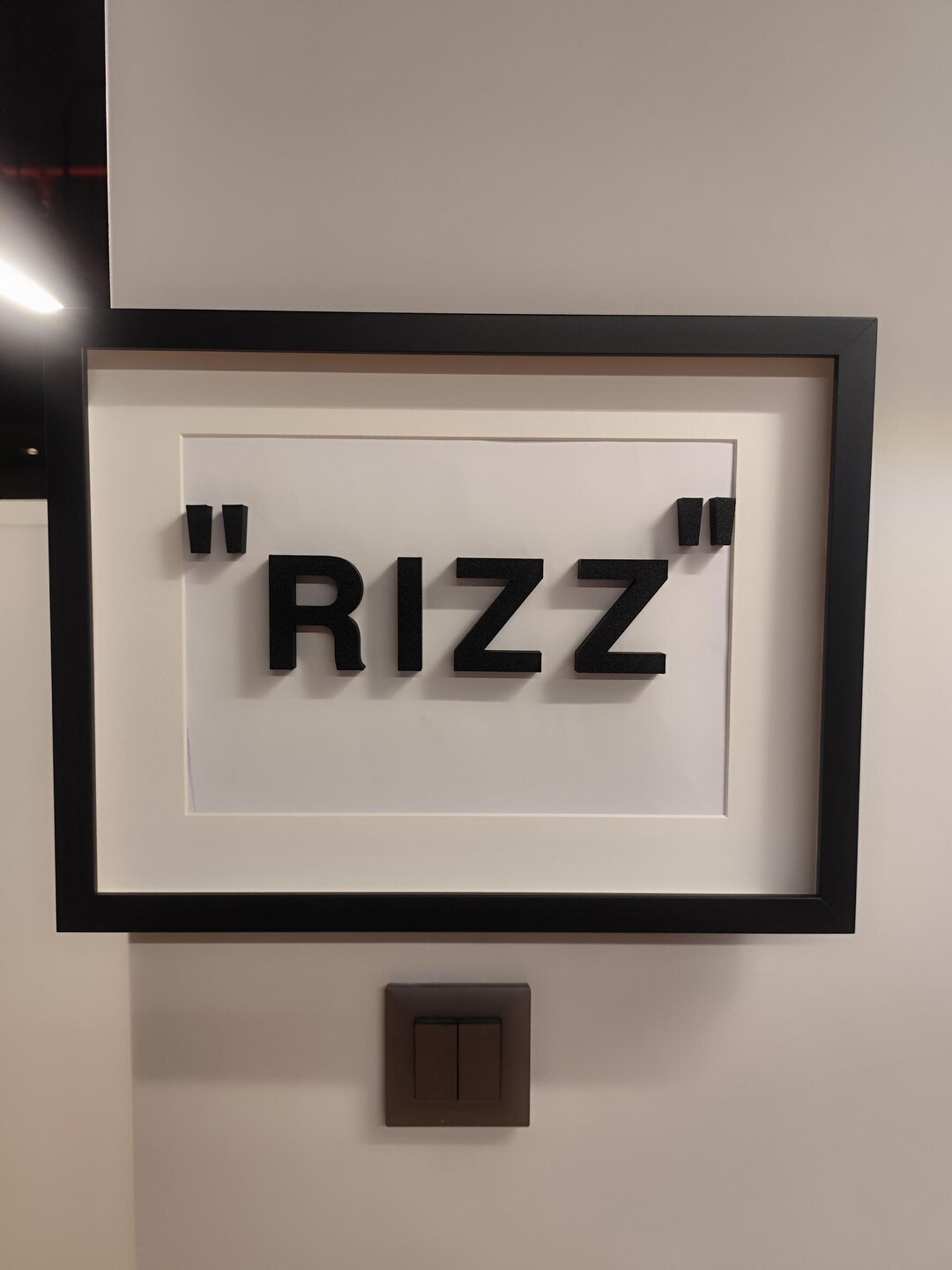 Wall Decor rizz 3D Art Modern Framed Artwork Bold, Urban & Gen Z Vibes ...