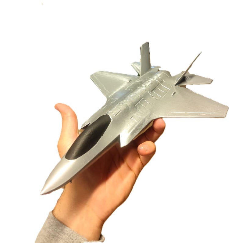 F-35 Fighter Jet 3D Printed Model With Stand – Detailed Aircraft ...
