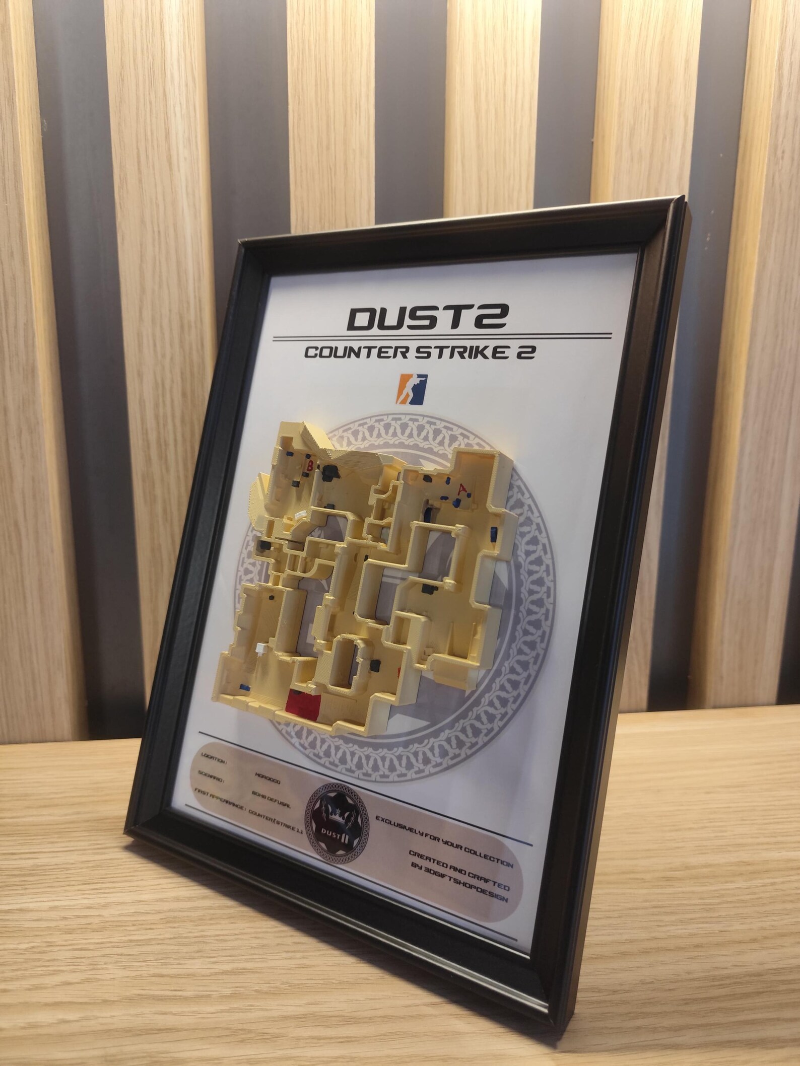 3D Counter Strike Dust2 Map Inspired Wall Art -framed With Unique ...