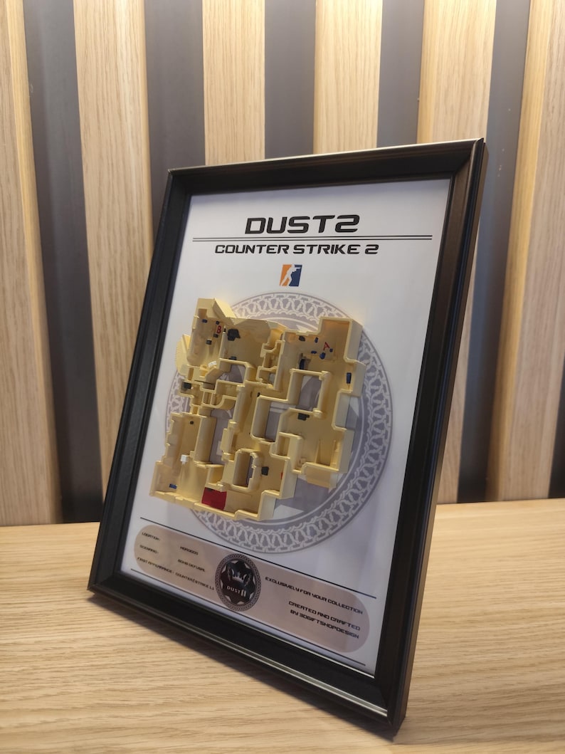 3D Counter Strike Dust2 Map Inspired Wall Art -framed With Unique ...
