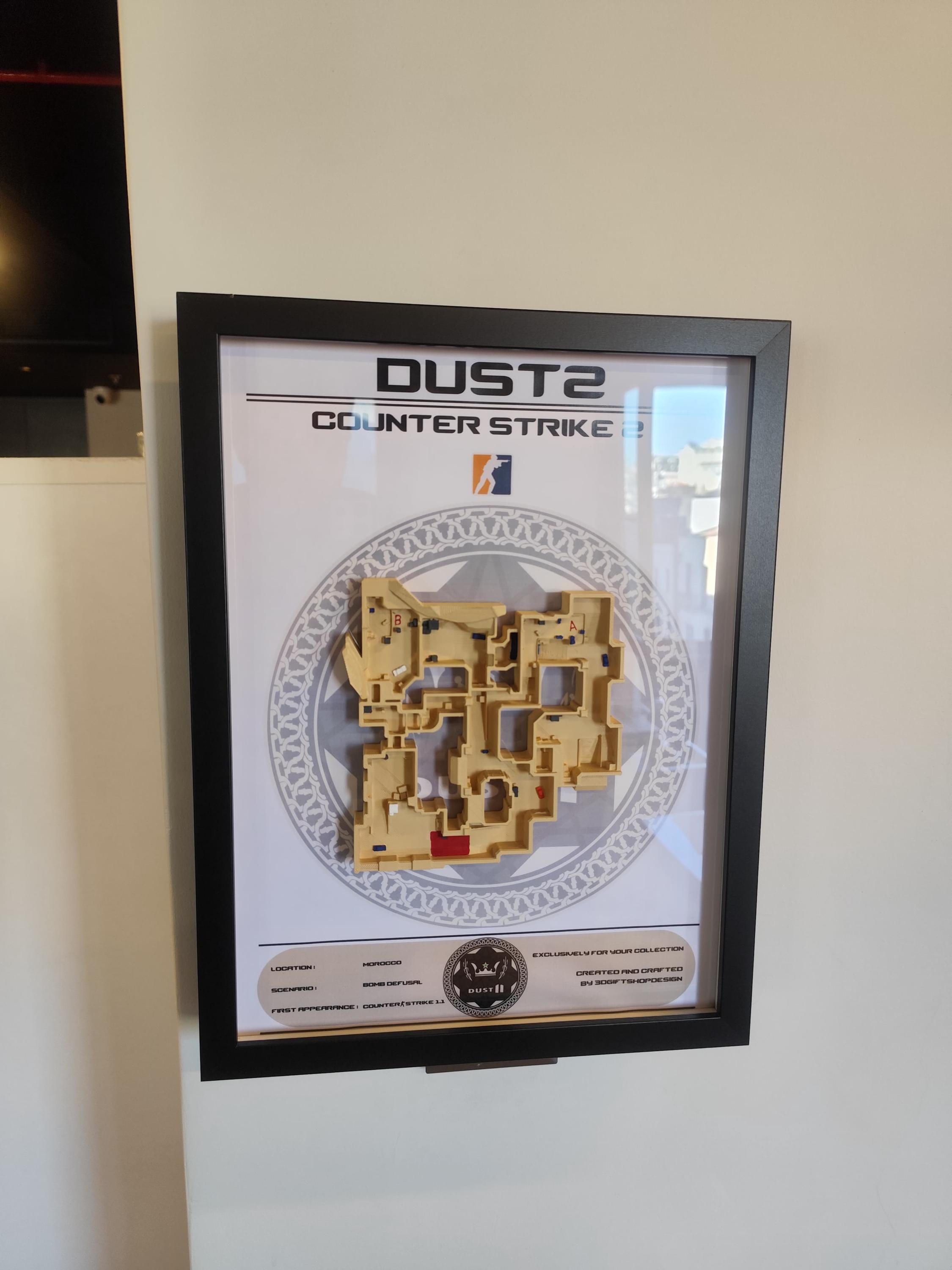 3D Counter Strike Dust2 Map Inspired Wall Art -framed With Unique ...