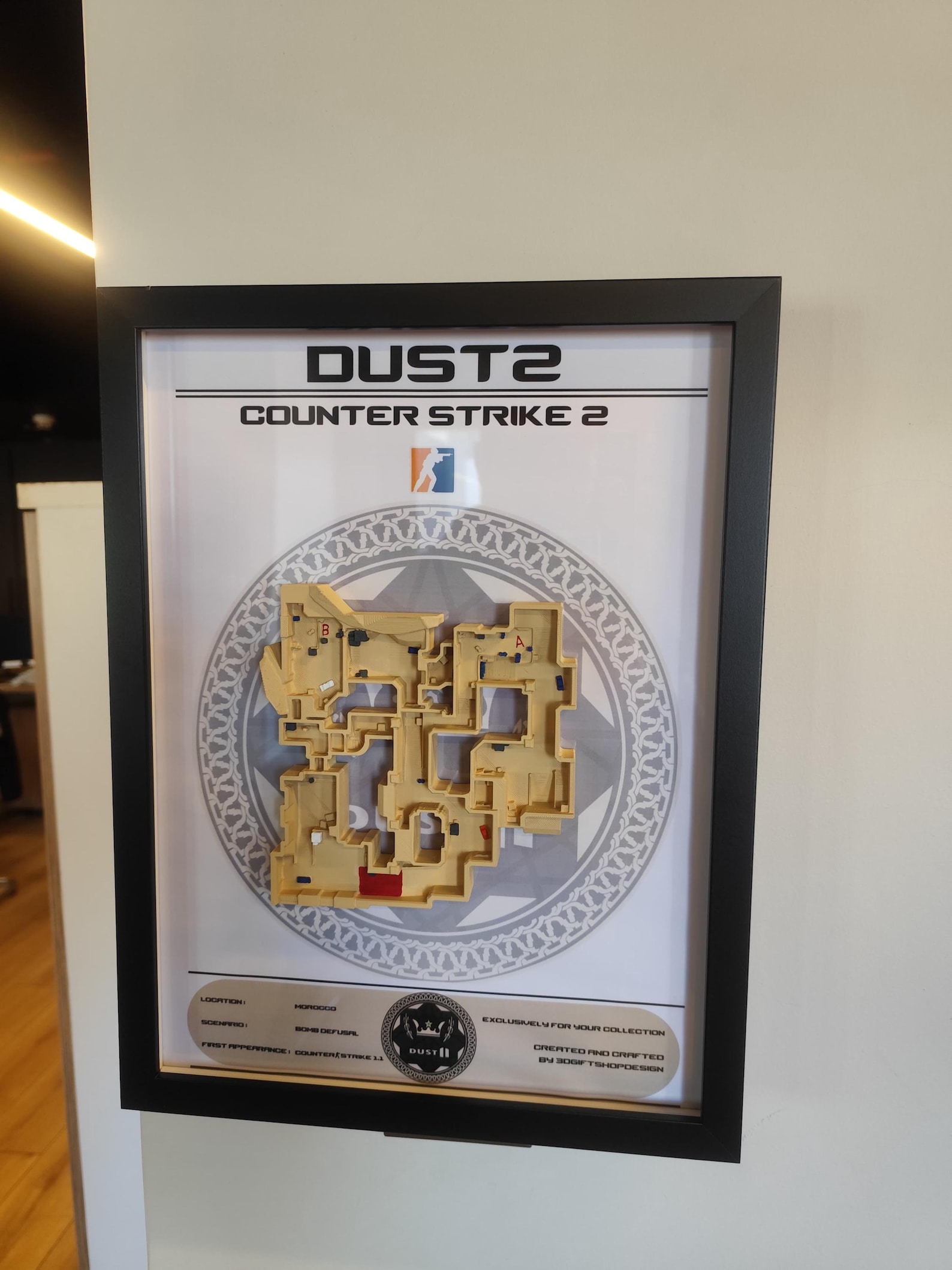 3D Counter Strike Dust2 Map Inspired Wall Art -framed With Unique ...
