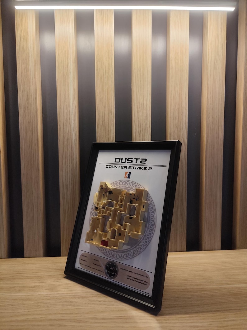 3D Counter Strike Dust2 Map Inspired Wall Art -framed With Unique ...