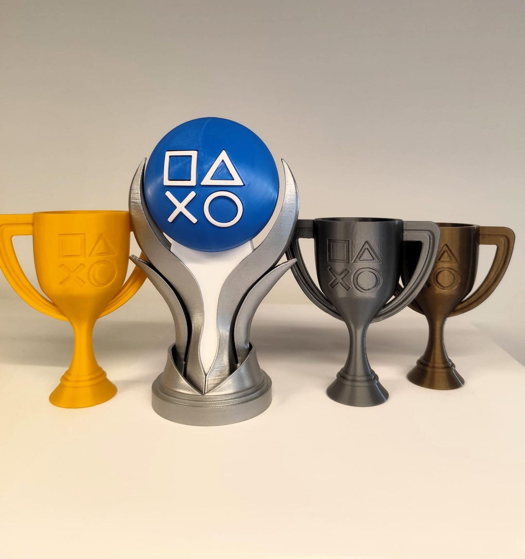 PS5 Custom Trophy Replica Set – 3D Printed Platinum, Gold, Silver ...